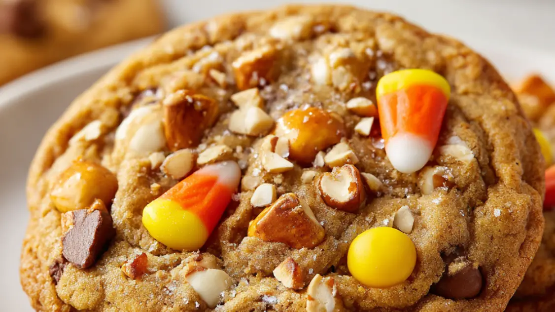 Candy Corn Trail Mix Cookies 🎃🍪